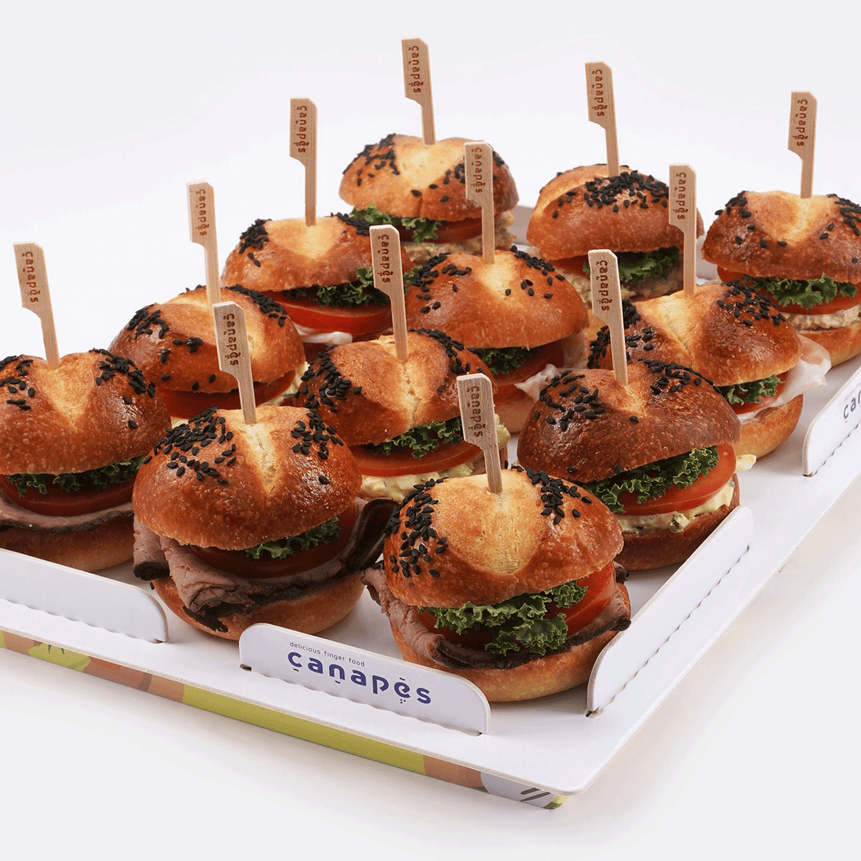 Brioche Sliders – 12-Piece Gourmet Slider Tray | Canapés USA
