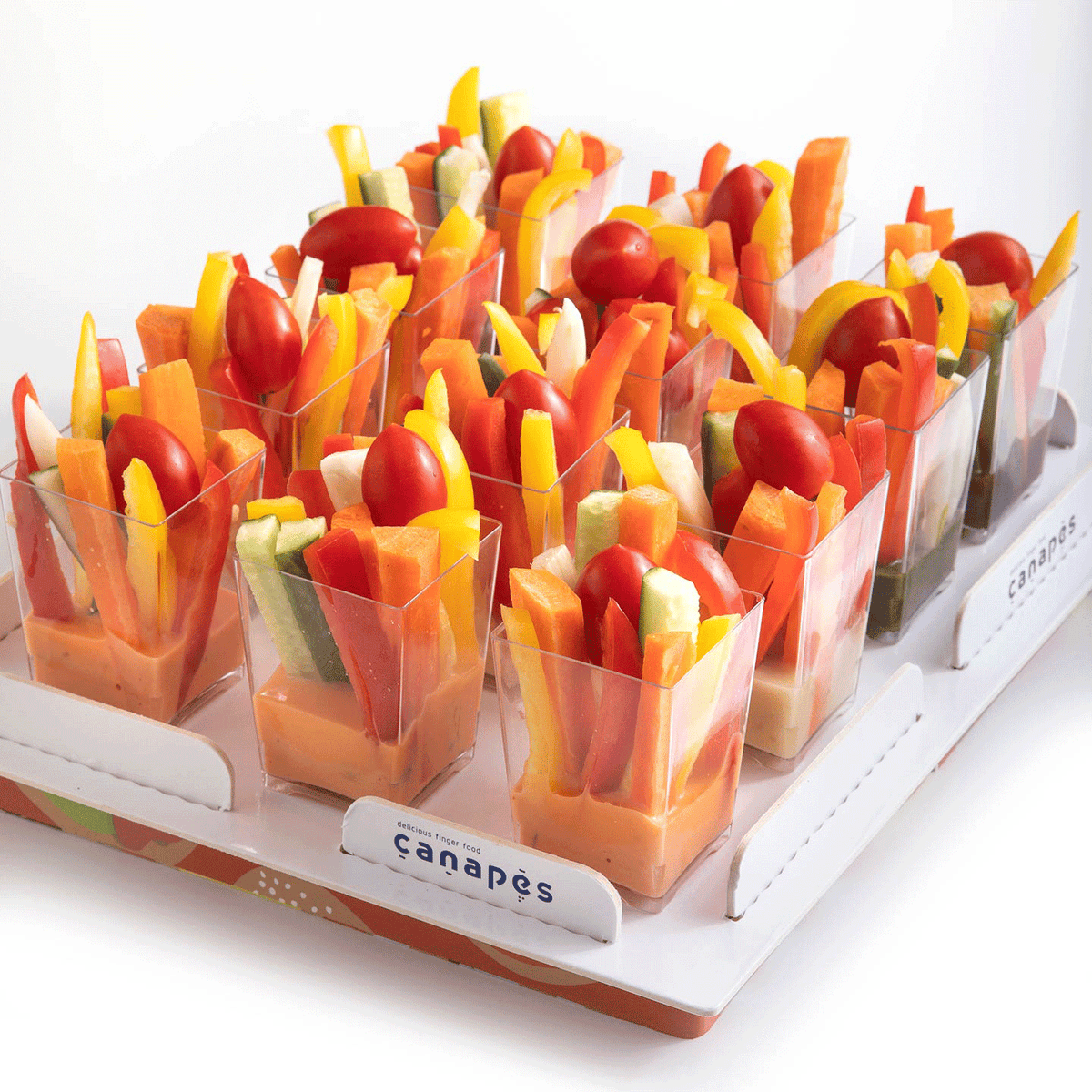 Individual Veggie Tray – 12-Piece Boutique Tray| Canapés USA