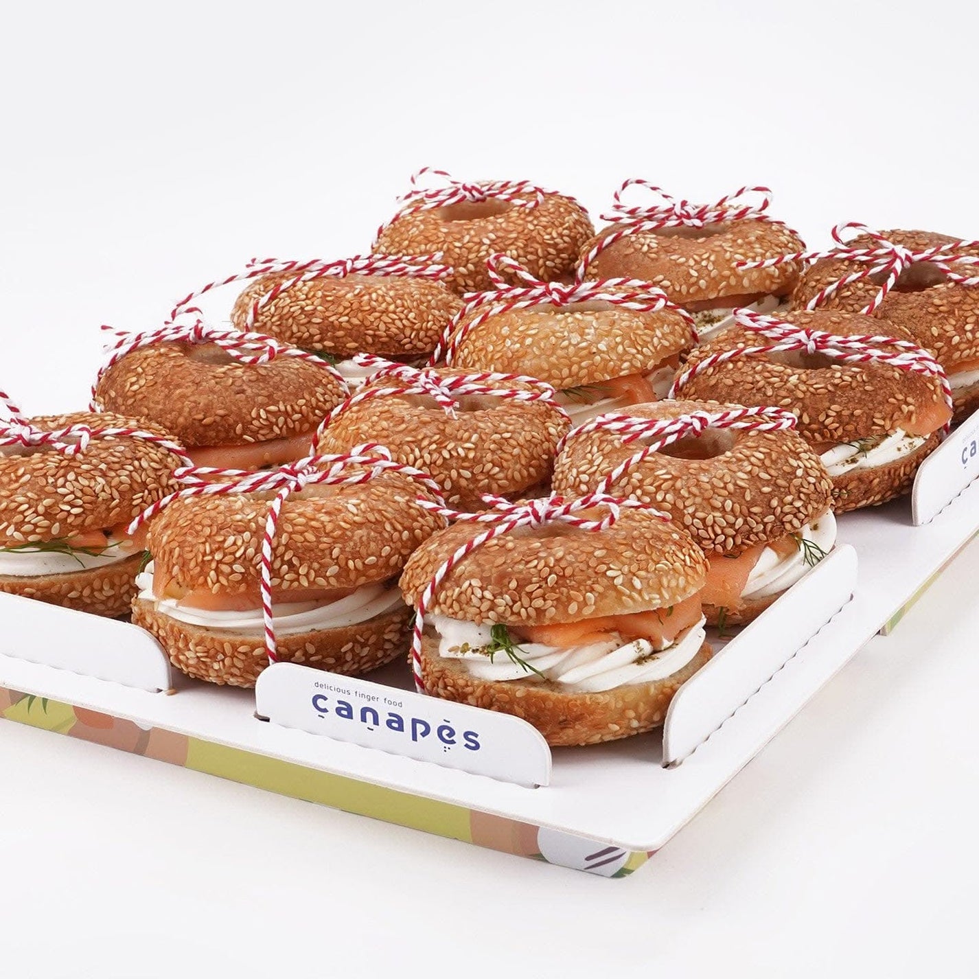 Bagel & Lox 12-Piece Tray with Capers & Dill | Canapés USA